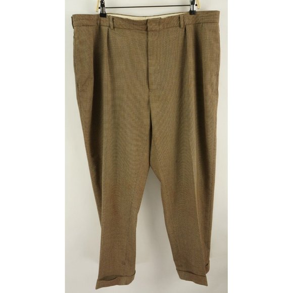 Polo Ralph Lauren | Pants | Vintage Polo Ralph Lauren Mens 42 X 3 Brown Check Flannel Pleated ...